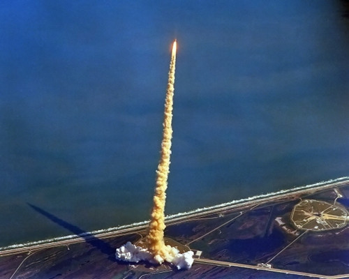 Oceanside Aerial View of Space Shuttle Columbia Launch | historyshoppe