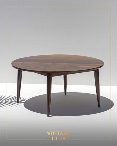 Rare Large EE Meyer for Binnehuis solid imbuia round coffee table ...