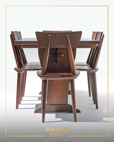 EE Meyer for Binnehuis solid imbuia dining table | vintageclub