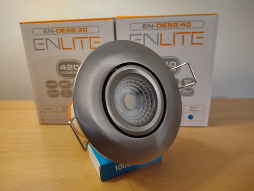 Enlite E5 4.5w LED Downlight. Satin Nickel. 4000k Cool White/ 3000k ...