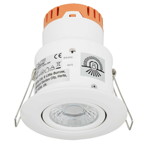 Enlite E8 8w LED Downlight. White. 4000k Cool White | SketchleyLighting
