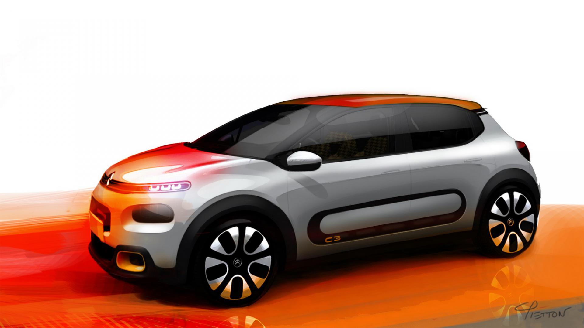 La genèse de la Citroën C3 : Les dessins officiels