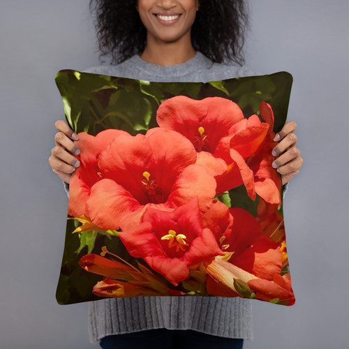 Decorative Red Tabebuia Pillow | Trish'sTabebuiaSeeds