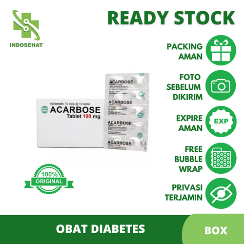 ACARBOSE DEXA MEDICA 100 MG BOX 10 STR @ 10 TAB | IndoSehat Global