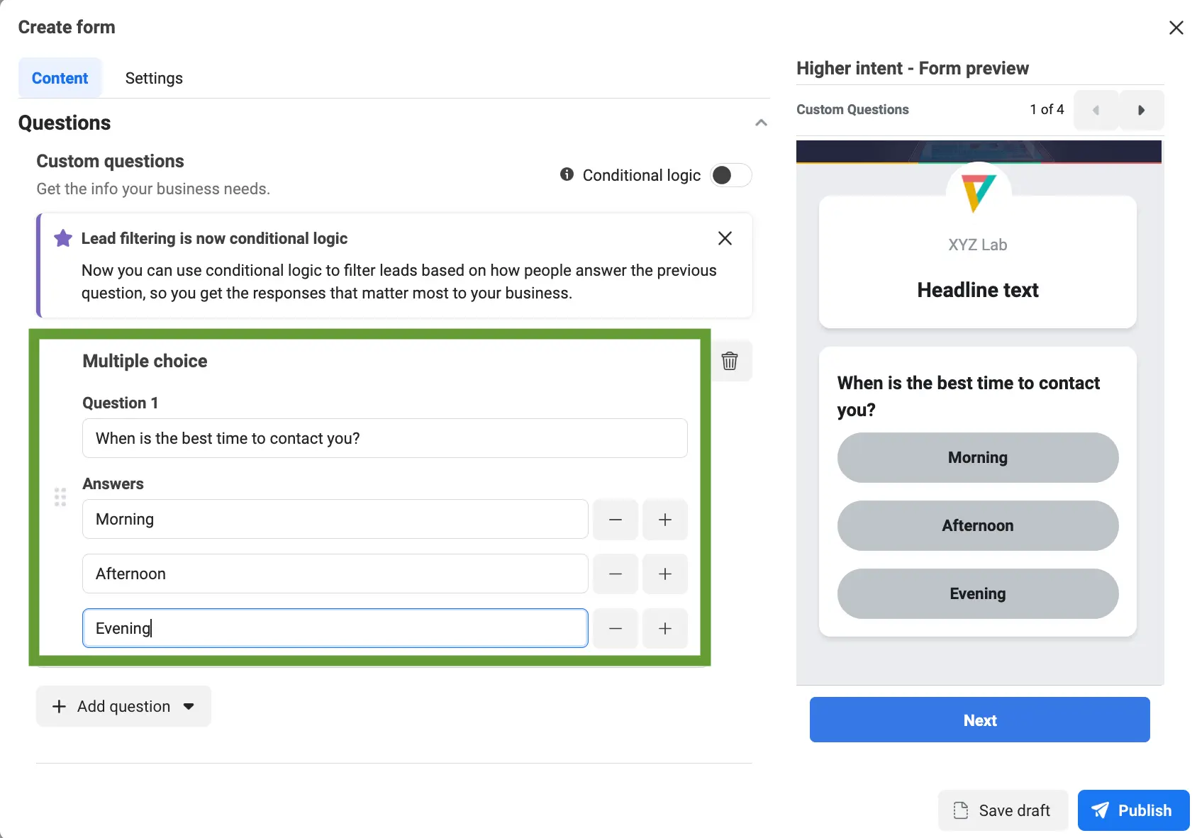 How to Add Custom Questions to Meta Ads Lead Forms - XYZ Lab