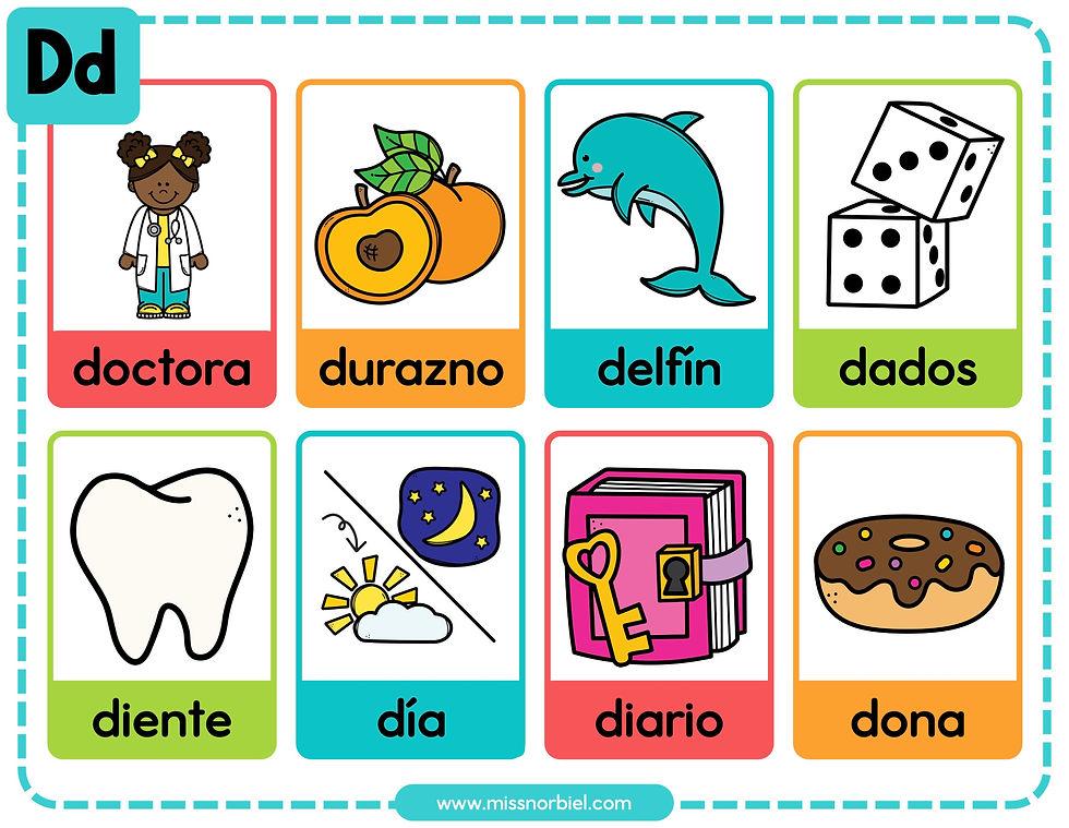 Palabras con la D para niños | Ejemplos de palabras con las sílabas da ...