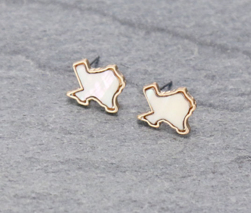Texas Map Stone Stud - Mother of Pearl | Texas General Store