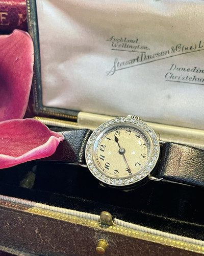 A Stylish Platinum and Gold Diamond Wristwatch | Youngs Jewellers