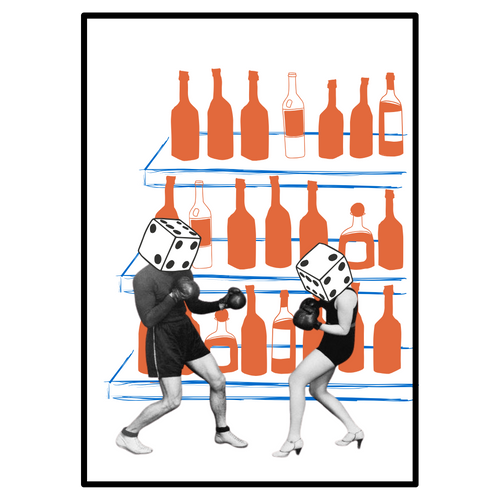 Boxing dice - art print | SIXES & ONES