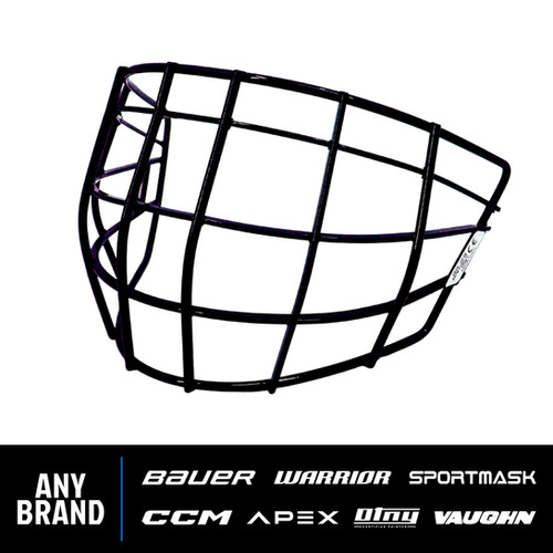 Goalie Mask Certified Cage - Black (Bauer, CCM, Apex, Sportmask) | S.A ...