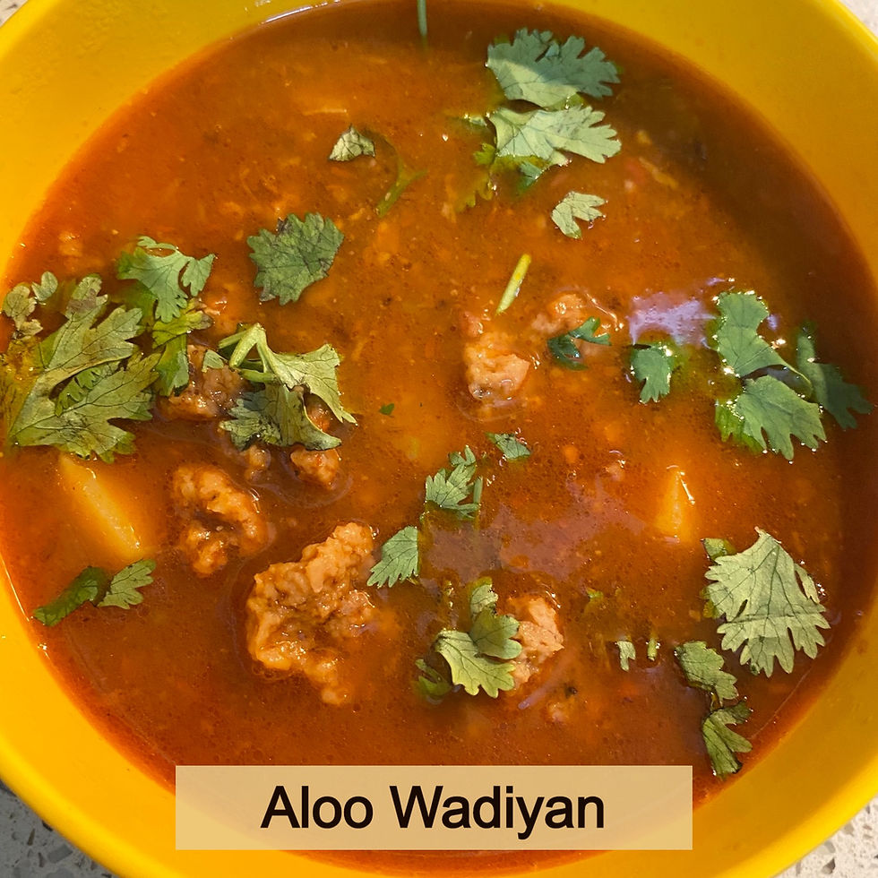 Aloo Wadiyan - Ishri's Kitchen Recipe