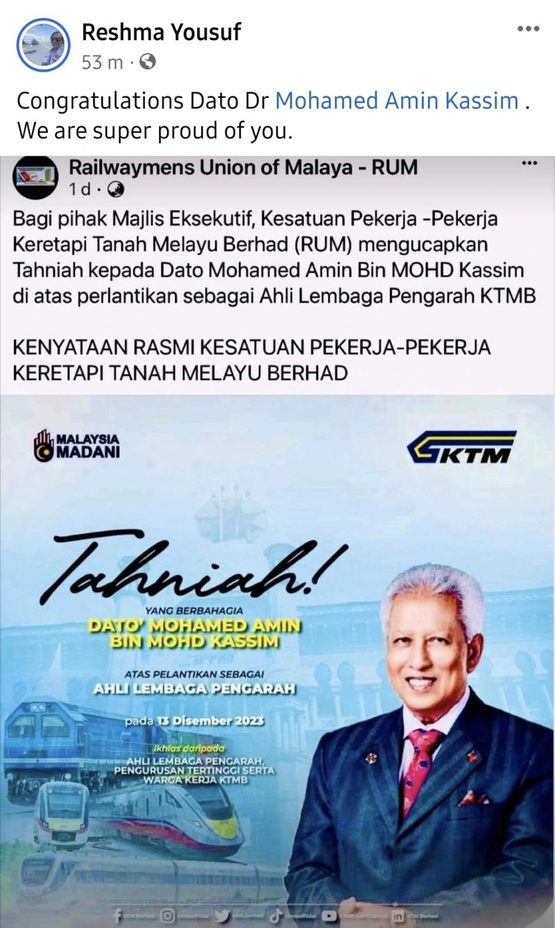 Kudos to our MAPAN founding member, Dato Dr Mohamed Amin Kassim!