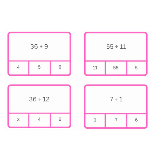 Division Peg Cards | Maths Corner
