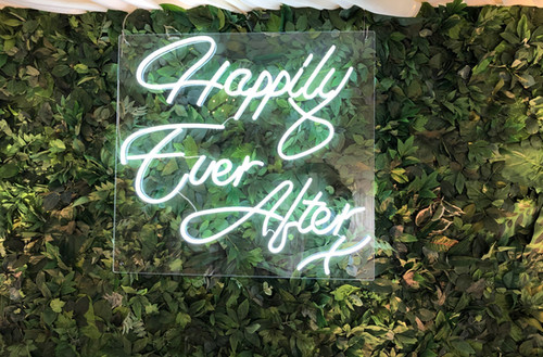Neon Happily Ever After Sign - Neon sign wedding hire in Dorset