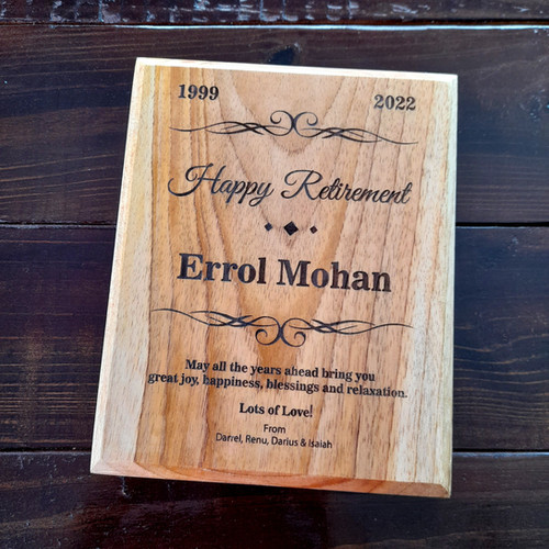 Retirement Wooden Plaque | Personalize It Gifts