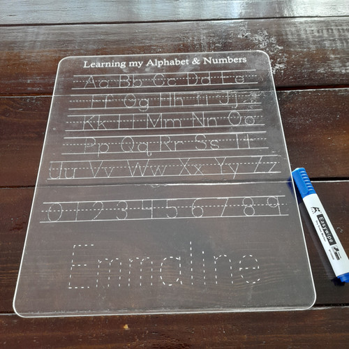 Acrylic Writing Board - Letters, Numbers, and Name | Personalize It Gifts
