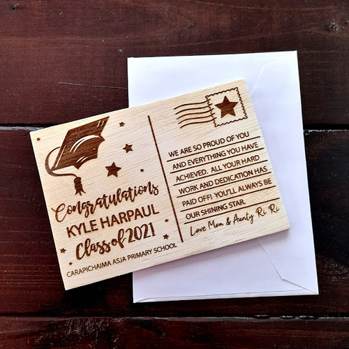 Personalize Wooden Card - Graduation | Personalize It Gifts