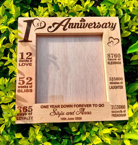 Personalized Wooden Photo Frame - Anniversary | Personalize It Gifts