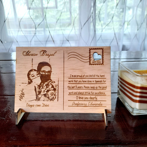 Personalized Wooden Postcard with Photo | Personalize It Gifts