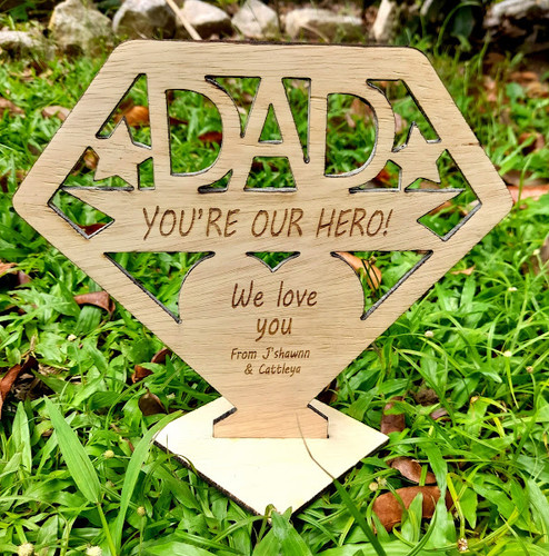 Personalized Wooden Plaque - You're Our Hero | Personalize It Gifts