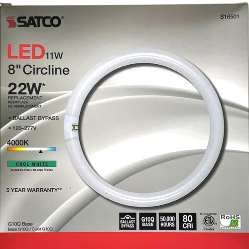 Satco S16501 Circle LED Bulb 4000K LED Replacement for 22W T9 Circline ...