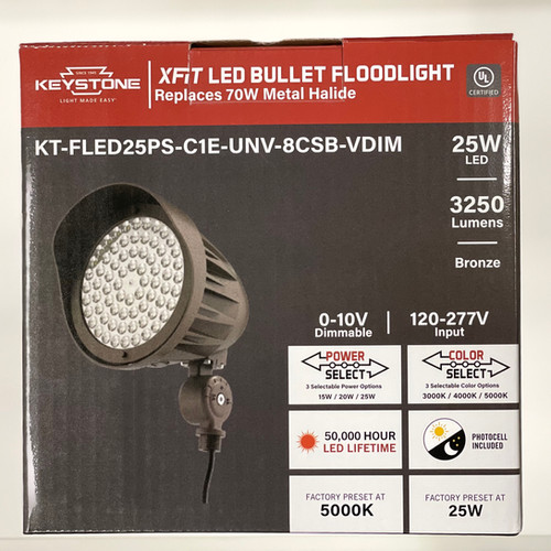 Keystone Xfit 25W Bronze LED Bullet Floodlight Color/Power Select ...