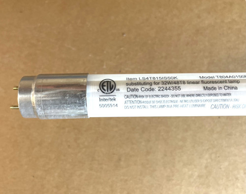 TCP LS4T815IS50K 15W T8 5000K Ballast Compatible 4' foot Linear Glass ...