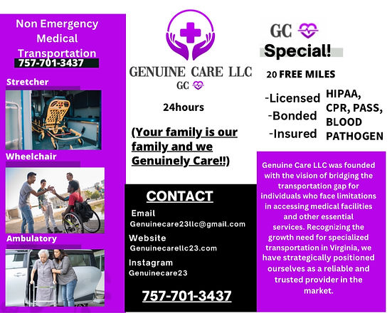 GENUINE CARE LLC | non emergency medical transportation | Virginia