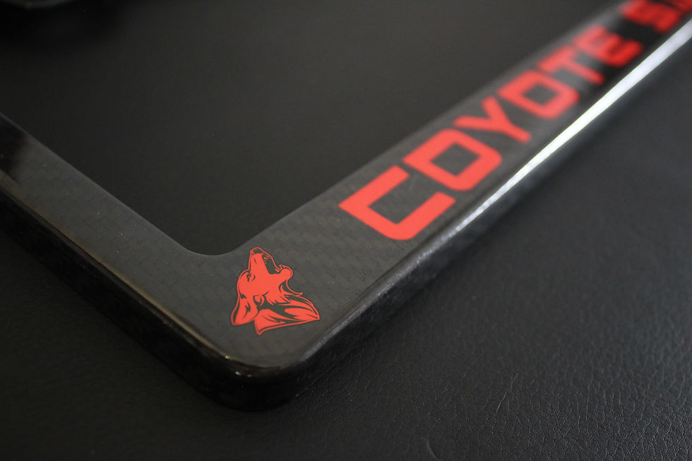 Carbon Fiber License Plate Frame - Coyote | Coyote Badge Shop