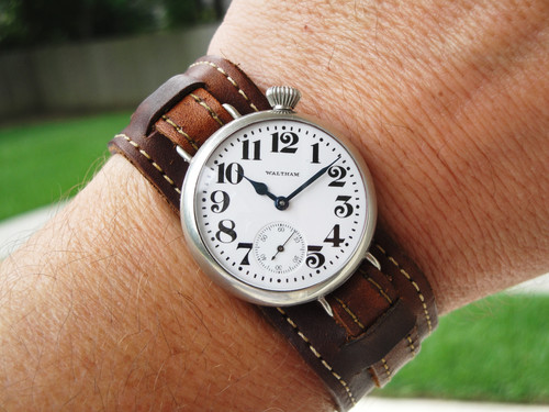 1914 WWI Waltham "OFFSET CROWN" Trench Watch, High End 15 Movement ...