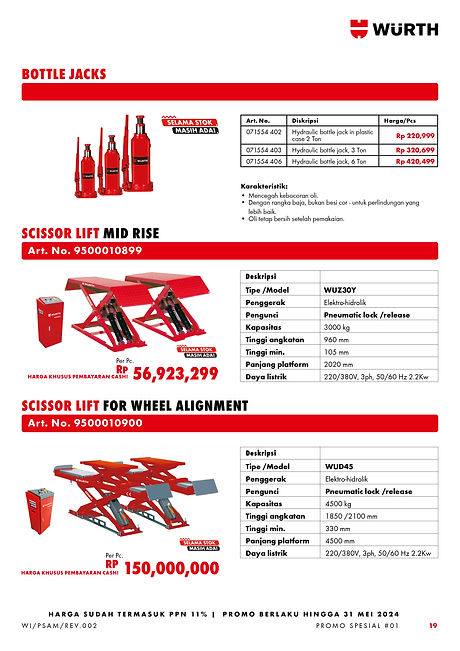 Promotions | Wuerth Garage Equipment (Peralatan Bengkel)