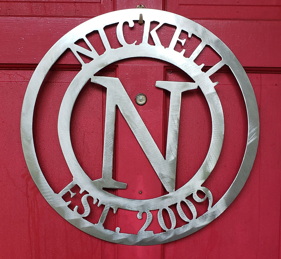 Steel Monogram Sign | Home
