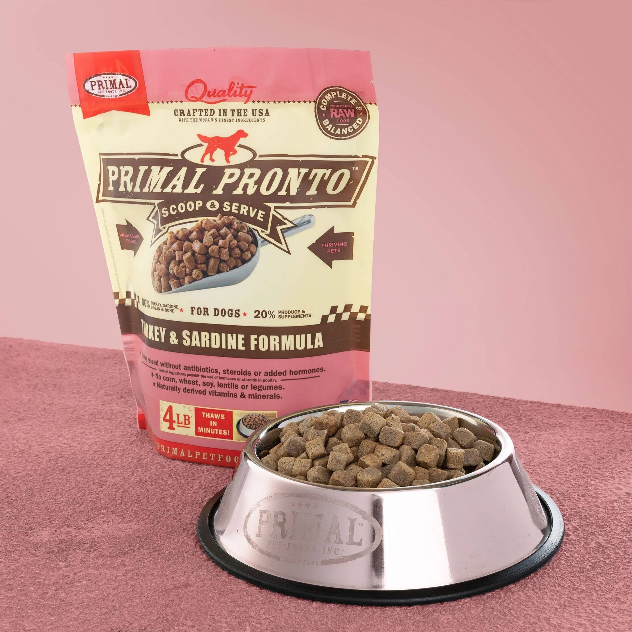 Primal Pronto Turkey & Sardine 4lb | 808 Raw Pet Food