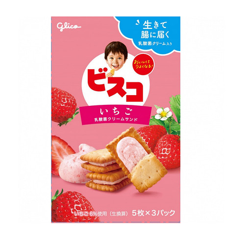Glico Bisco Lactic Strawberry acid 15 pieces | Beauty From Japan