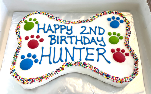 Large Bone Shaped Birthday Cake | Bone Appetit Barkery