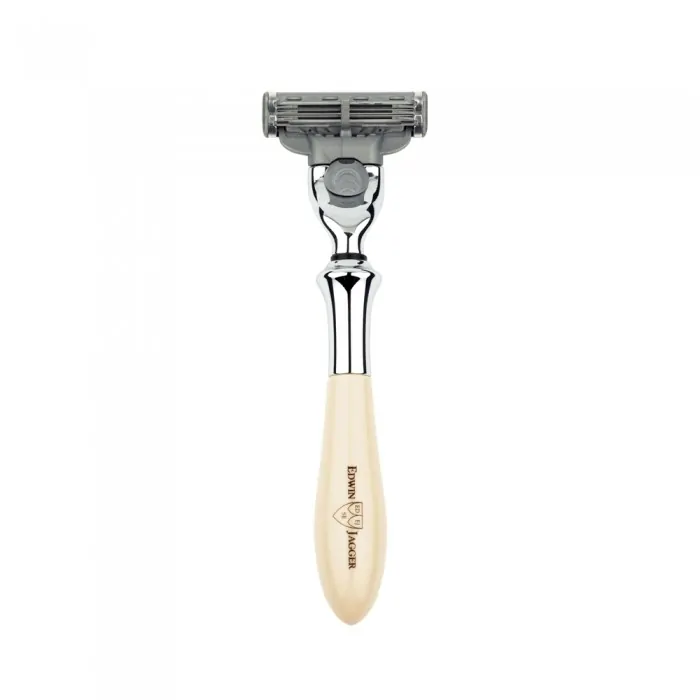 Edwin Jagger Plaza Imitation Ivory Mach3 Razor | Aventus Grooming