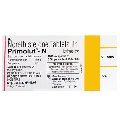 PRIMOLUT-N 5 MG (NORETHISTERONE) | MedsNest