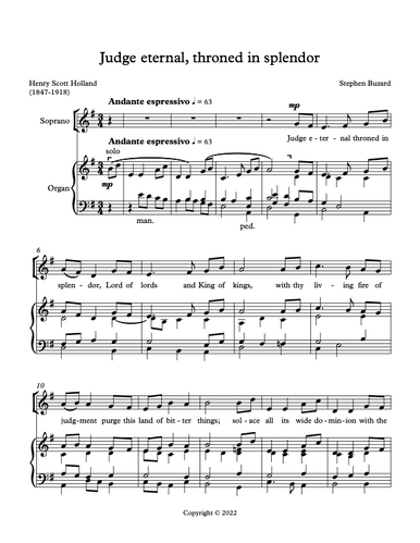 Judge eternal, throned in splendor | stephen-buzard