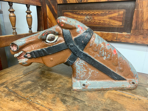 Stunning 1960s Cast Iron Playground Rocking Horse Head | Lulworth Living