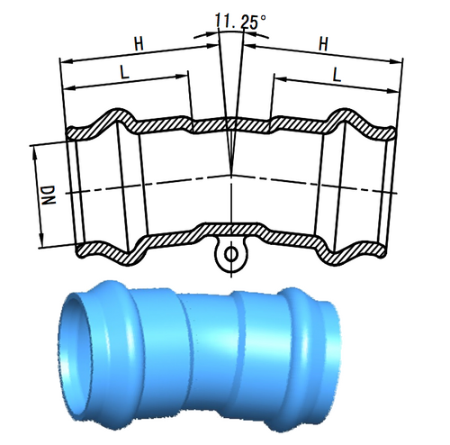 DOUBLE SOCKET BEND 11.25° | Aqua Fitting