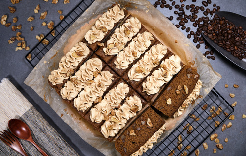 Coffee & Walnut Traybake | BB's GF Bakery