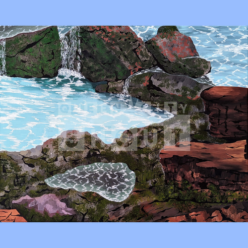 Acadia Tide Pool Painting | Queen City Shout