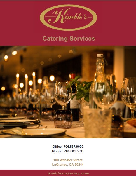 Catering Menus | Jane Food's