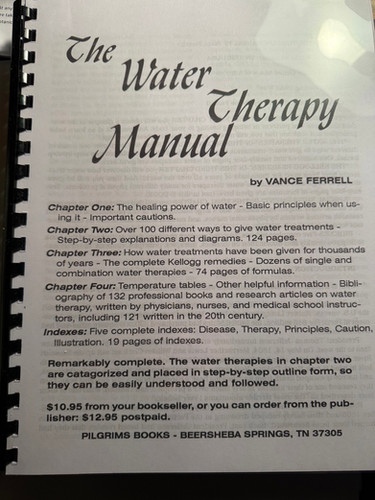 The Water Therapy Manual by Vance Ferrell | Tree Of Life Natural