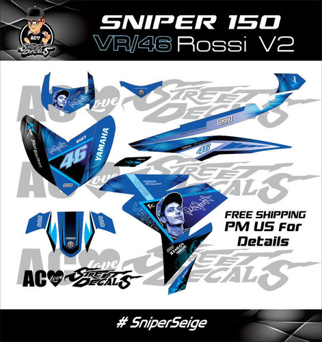 VR/46 Rossi V2 Sniper Decals | ACLove Street Decals