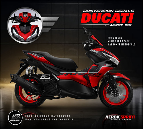 AEROX V2 DU*CATI CONVERSION DECALS | ACLove Street Decals