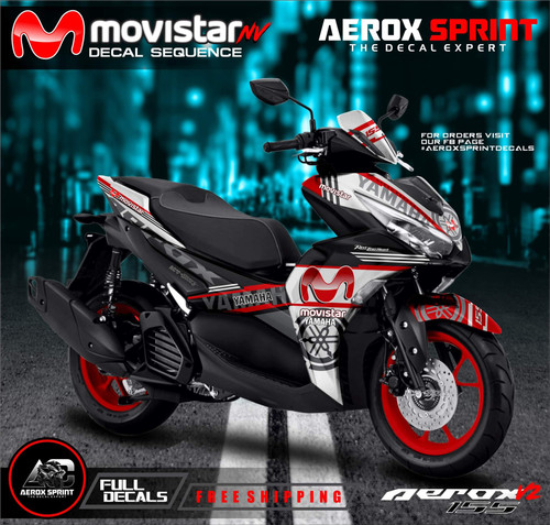 Aerox V2 Movistar Decal Sequence | ACLove Street Decals