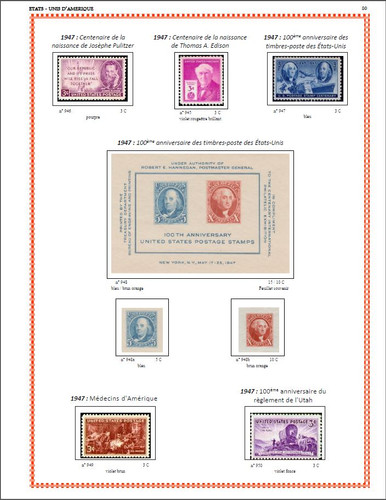 USA | 1947-1969 | Timbres Poste | Français Letter | Stamp Album Download