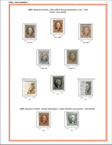 USA | 1847-1946 | Timbres Poste | Français Letter | Stamp Album Download