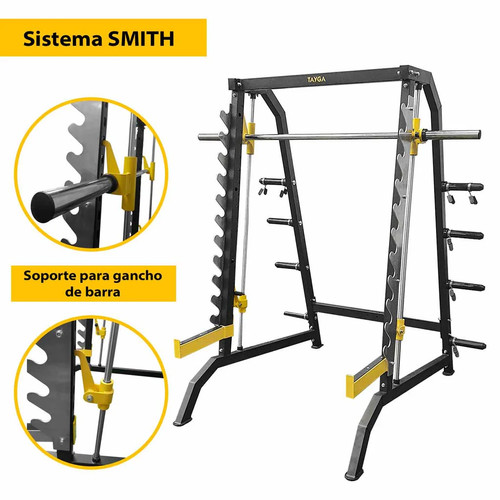 Smith machine y rack para sentadilla peso libre | Enlace Fitness